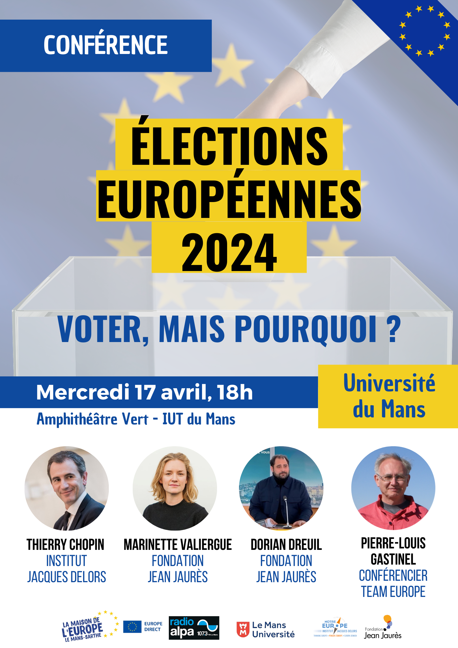 Conférence : Élections européennes 2024, voter, mais pourquoi ? - Maison de l'Europe Le Mans ...